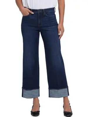 NYDJ Teresa Deep Cuff Wide Leg Jeans - Night Skies