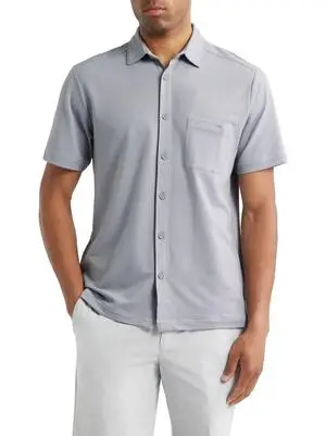 Tommy Bahama Costa Wave Camp Short Sleeve Button-up Shirt - Iced Slate