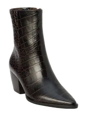 Matisse Caty Western Pointed Toe Bootie Espresso Croc