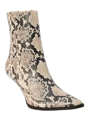 Matisse Caty Western Pointed Toe Bootie - Neutral Snake Lth