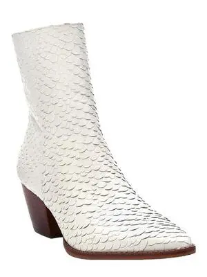 Matisse Caty Western Pointed Toe Bootie White/natural Leather