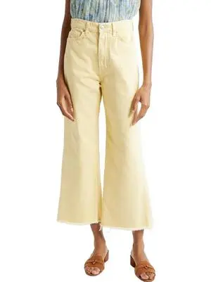Veronica Beard Taylor High-waist Wide-leg Jeans - Chamomile