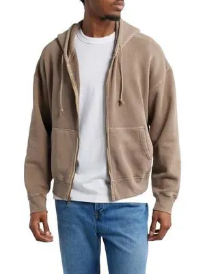 ELWOOD Oversized Terry Full Zip Hoodie - Vintage Brown