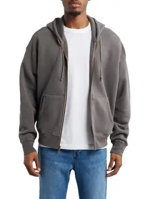 ELWOOD Oversized Terry Full Zip Hoodie - Vintage Grey