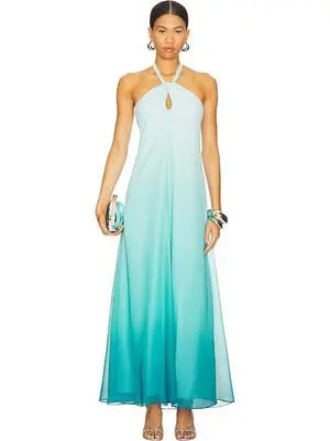 Line & Dot Aden Ombre Maxi Dress - Teal