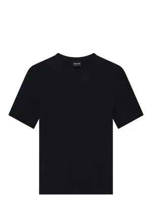 Giorgio Armani Asv Stretch Cashmere And Viscose-blend Crew-neck T-shirt - Black