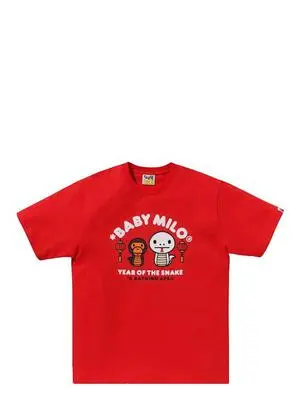 A BATHING APE Year Of The Snake Baby Milo Tee Shirt - Red