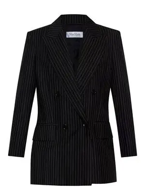 Max Mara Pinstriped Double-breasted Blazer - Black