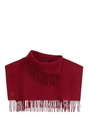 BY MALENE BIRGER Turtla Fringed Wool Bib - Red