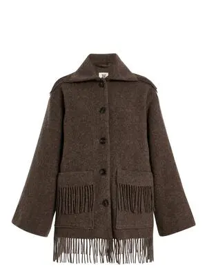 BY MALENE BIRGER Boloune Fringe Wool Coat
