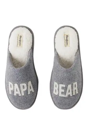 DEARFOAMS Papa Bear Scuff Slipper - Light Heather Grey