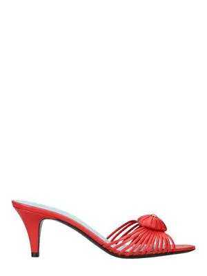 Valentino Garavani Leather Heeled Mules Red