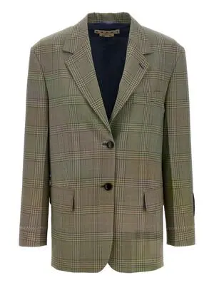 Marni Prince Of Wales-check Blazer - Neutrals