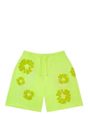 DENIM TEARS Mono Cotton Wreath Shorts Green