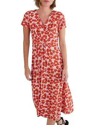 SEASALT CORNWALL Chapelle Midi Dress - Patchwork Bloom Mandarin