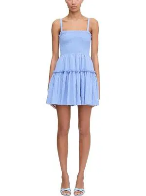 Hill House Home The Seraphina Mini Nap Dress - Bluebird Tonal Seersucker