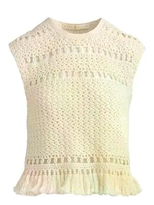 MARIE OLIVER Mira Fringe-Hem Crochet Top
