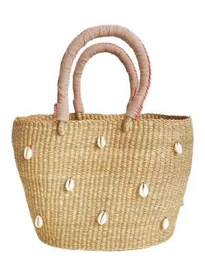 INDEGO AFRICA Cowrie Bolga Tote - Natural