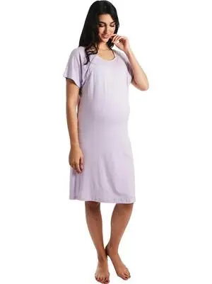 EVERLY GREY Rosa Maternity/nursing Hospital Gown - Lavender