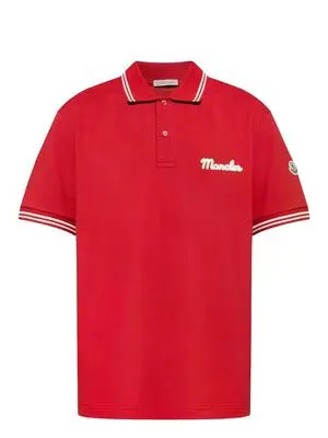 Moncler Embroidered-logo Polo Shirt - Red