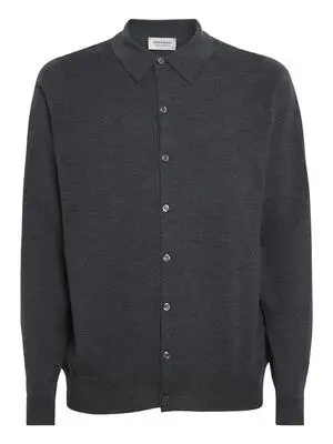 John Smedley John Smedley Extra Fine Merino Wool Tibor Shirt Grey
