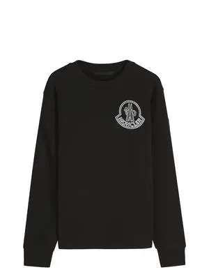 Moncler Logo-print Cotton Sweatshirt - Black
