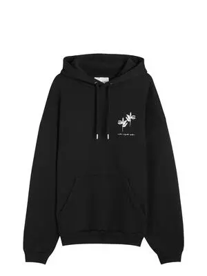 MKI MIYUKI ZOKU Flower Hooded Cotton-blend Sweatshirt - Black