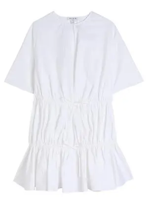 Alaïa Cotton-poplin Mini Dress - White