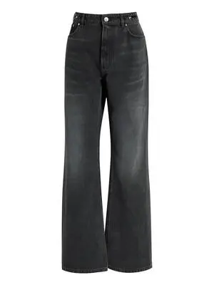 Rabanne Chain-embellished Straight-leg Jeans - Black