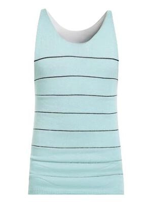 MESSAGERIE MESSAGERIE Knitted Striped Tank Top Turquoise