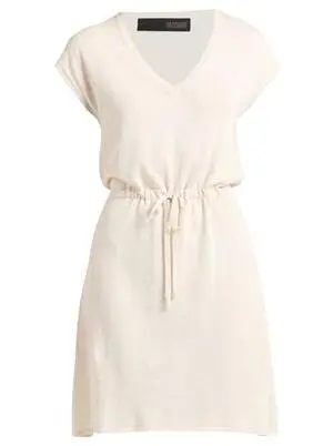 MESSAGERIE Mini Dress Viscose, Linen And Cotton - White