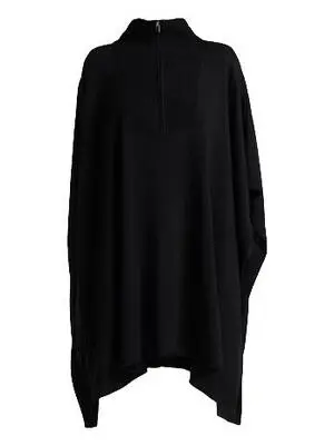 Alpha Studio Wool Poncho Black