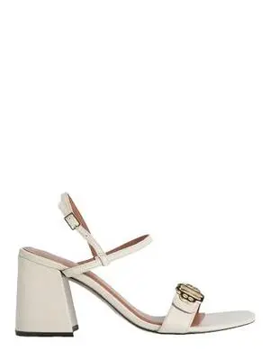 Maje Leather Ankle Strap Sandals - White