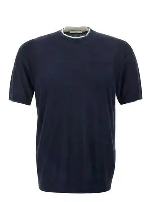 PAOLO PECORA Silk-blend T-shirt - Blue