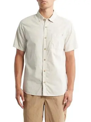 ROARK Made To Fade Short Sleeve Cotton & Lyocell Button-up Shirt - White