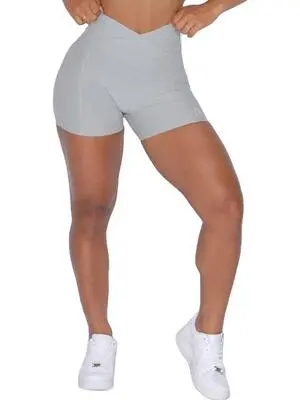 BOMBSHELL SPORTSWEAR High Waisted Scrunch Butt Shorts - Light Cloud