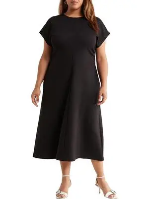 Nordstrom Crewneck Midi Dress - Black