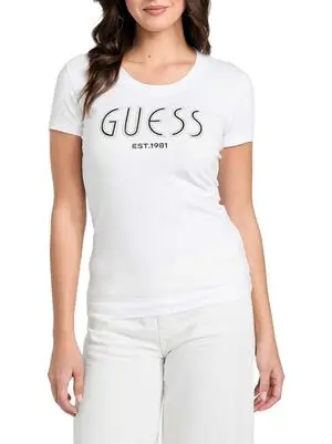 Guess Logo Graphic T-shirt - Pure White