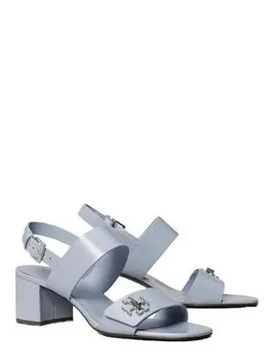 Tory Burch T Lock Block Heel Sandal - Vapor Blue