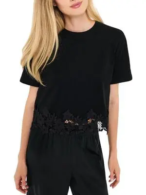 Cami Nyc Keanu Lace Hem T-shirt - Black