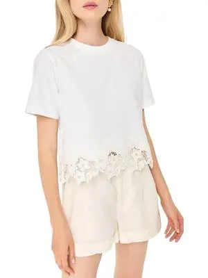 Cami Nyc Keanu Lace Hem T-Shirt White
