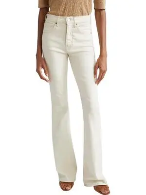 Veronica Beard Beverly High-waist Flare Jeans - Ecru