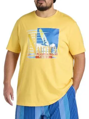 NAUTICA Big & Tall Windsurfing Graphic Tee - Daffodil