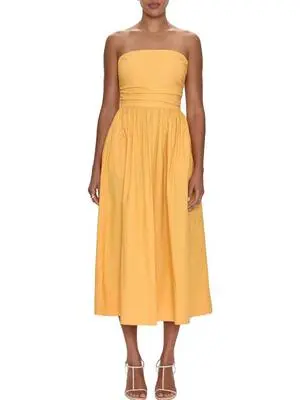 PISTOLA Florence Strapless Lace-Up Back Midi Dress