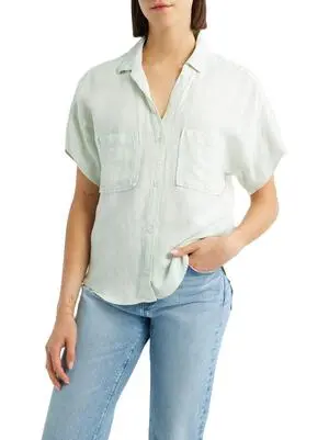 CLOTH & STONE Linen Blend Button-up Shirt - Soft Mint