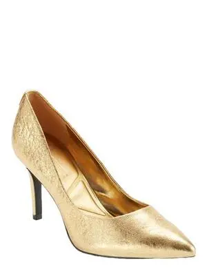 Karl Lagerfeld Paris Royale Pointed Toe Pump Gold