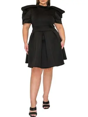 L I V D Karina Stretch Fit & Flare Dress - Black