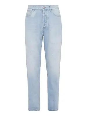 Brunello Cucinelli Ripped Denim Trousers - Light Blue Denim