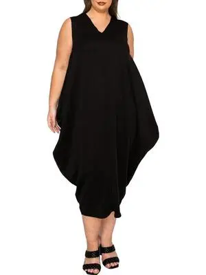 L I V D Sleeveless V-Neck Dress Black