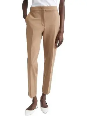 Max Mara Pegno Slim-fit Jersey Ankle Trousers - Hazelnut Brown
